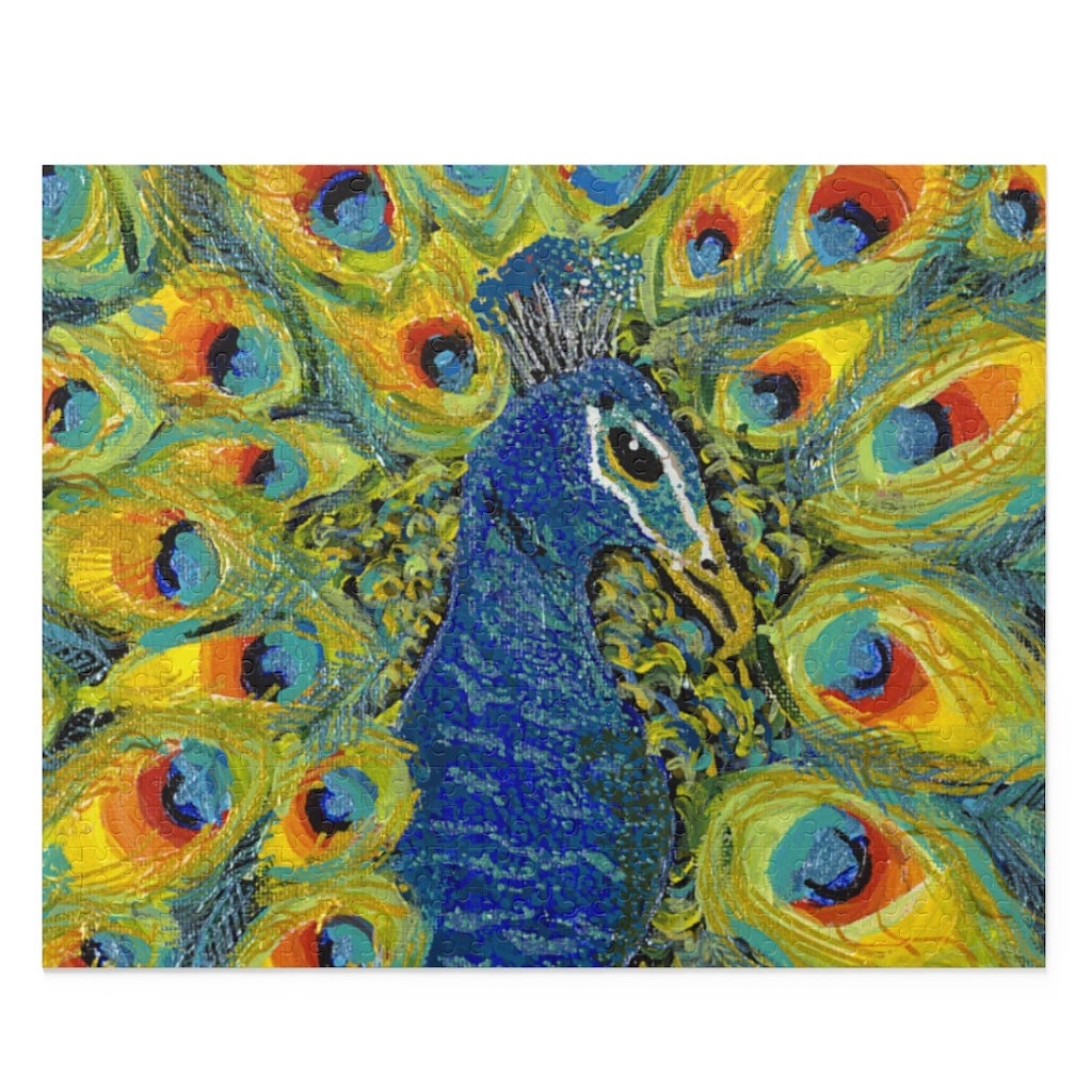 Peacock Puzzle 500 Pieces - Exotic Bird Jigsaw Puzzle - Artistic ...