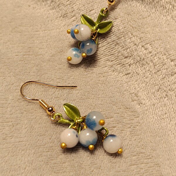 Strawberry Blue Berry Earrings - Etsy