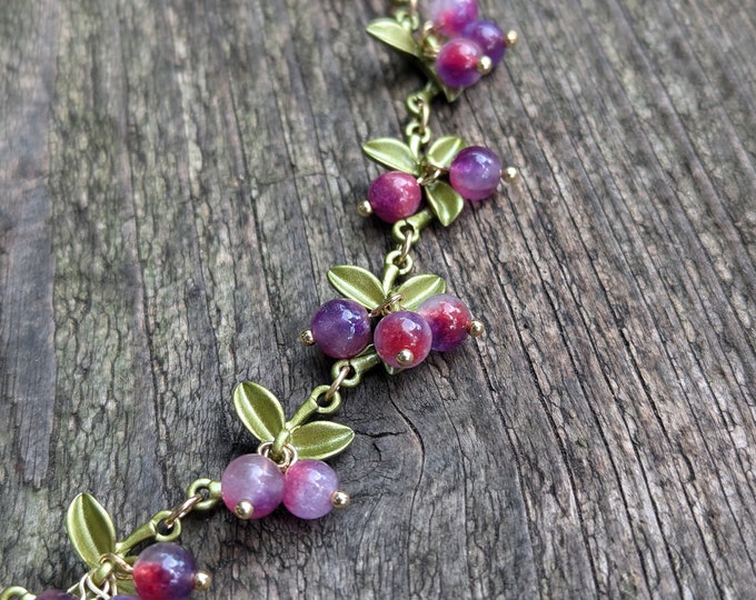 Vintage Purple Berry Necklace - Elegant & Beautiful, Handmade ...