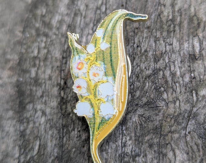 Lily Flower Hard Enamel Pin • White Wildflower Lapel Accessory Jewelry ...