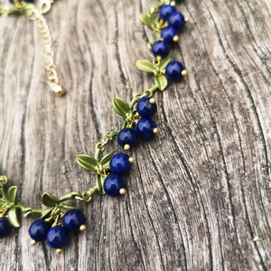 Blueberry Necklace: Vintage Handmade Elegant Berry Jewelry Gift for Her ...