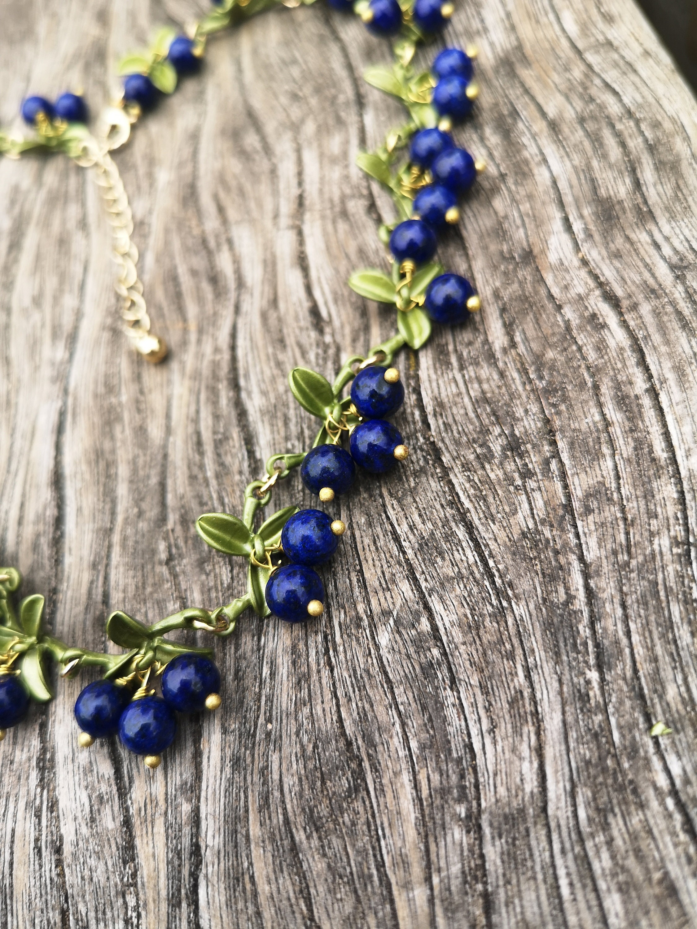 Blueberry Necklace: Vintage Handmade Elegant Berry Jewelry Gift for Her ...