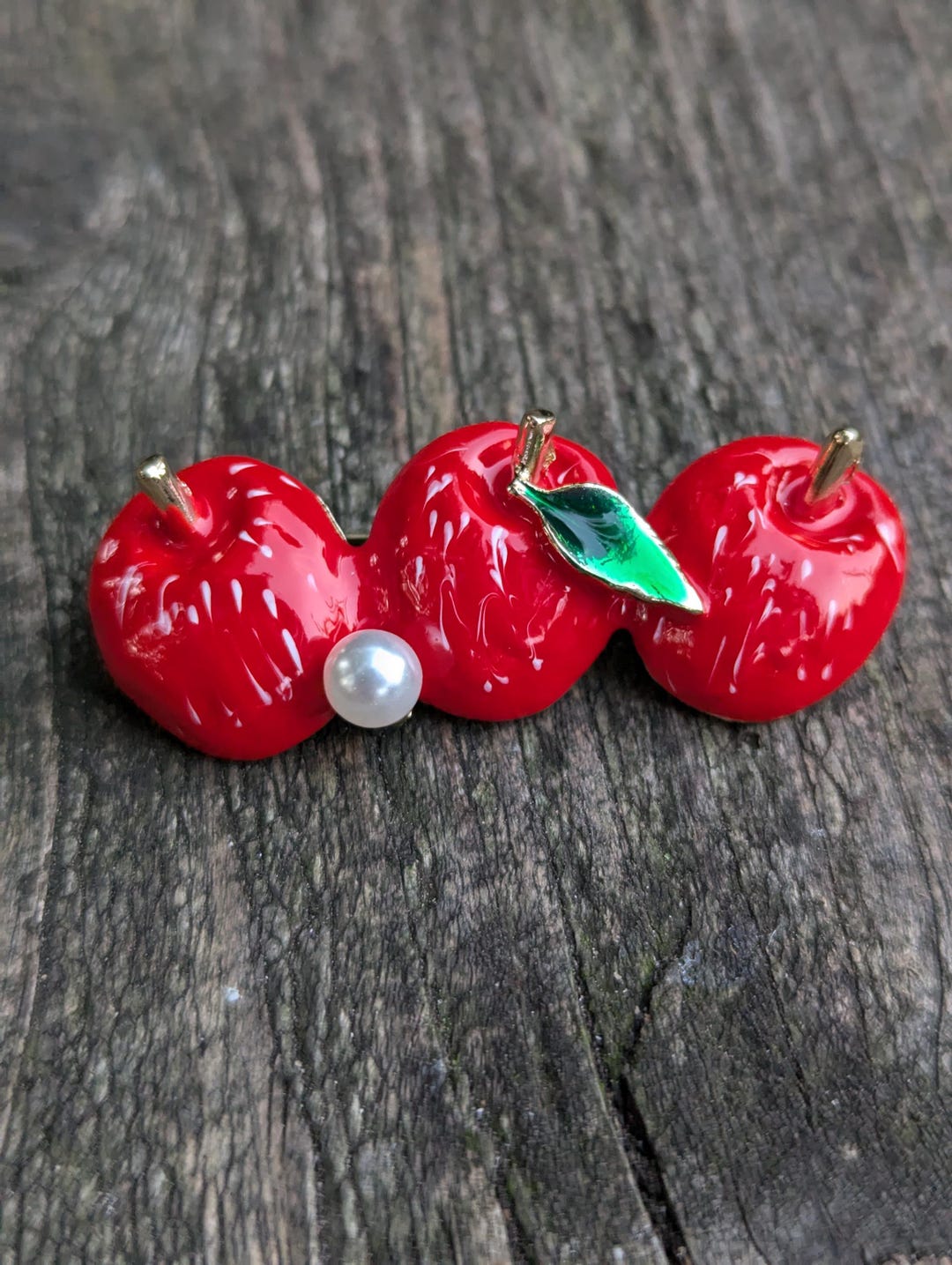 Vintage Red APPLE Shaped BROOCH, Unique Gift, Apple Jewelry - Etsy