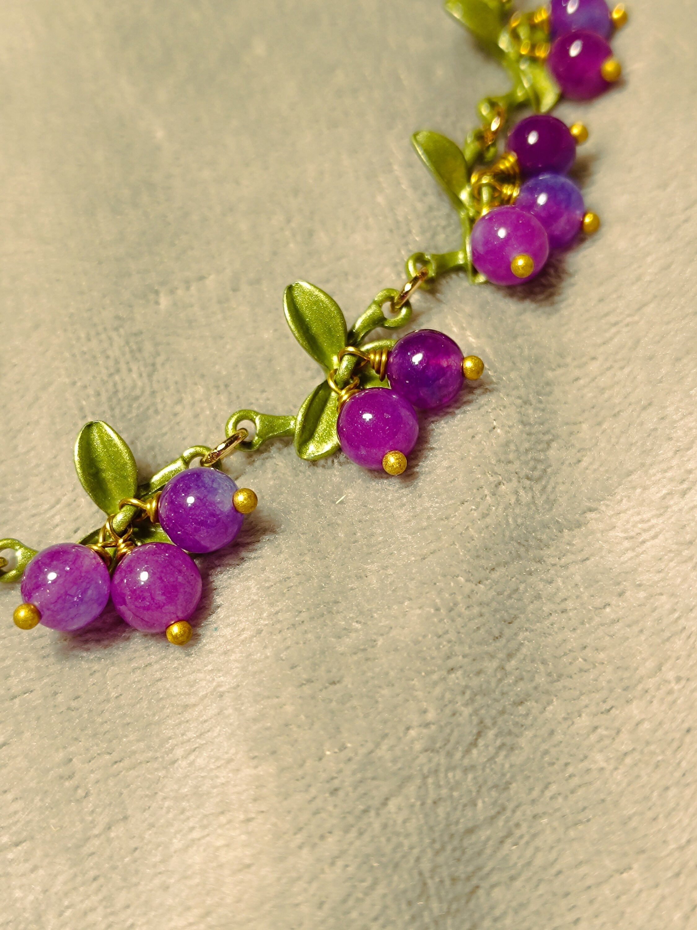 Vintage Purple Berry Necklace Elegant & Beautiful, Handmade Minimalist ...