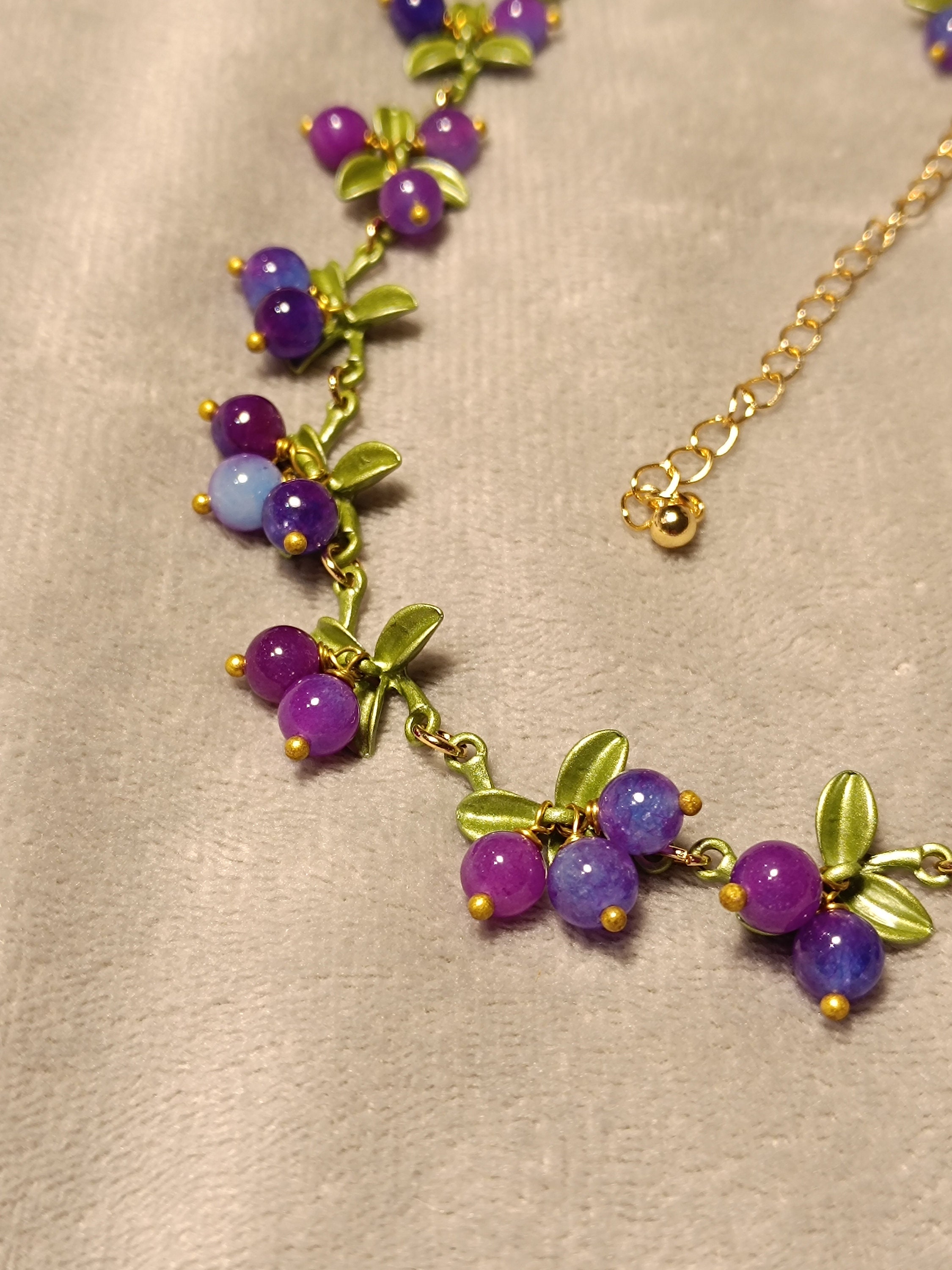Vintage Purple Berry Necklace Elegant & Beautiful, Handmade Minimalist ...