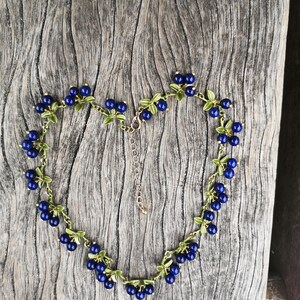 Blueberry Necklace: Vintage Handmade Elegant Berry Jewelry Gift for Her ...