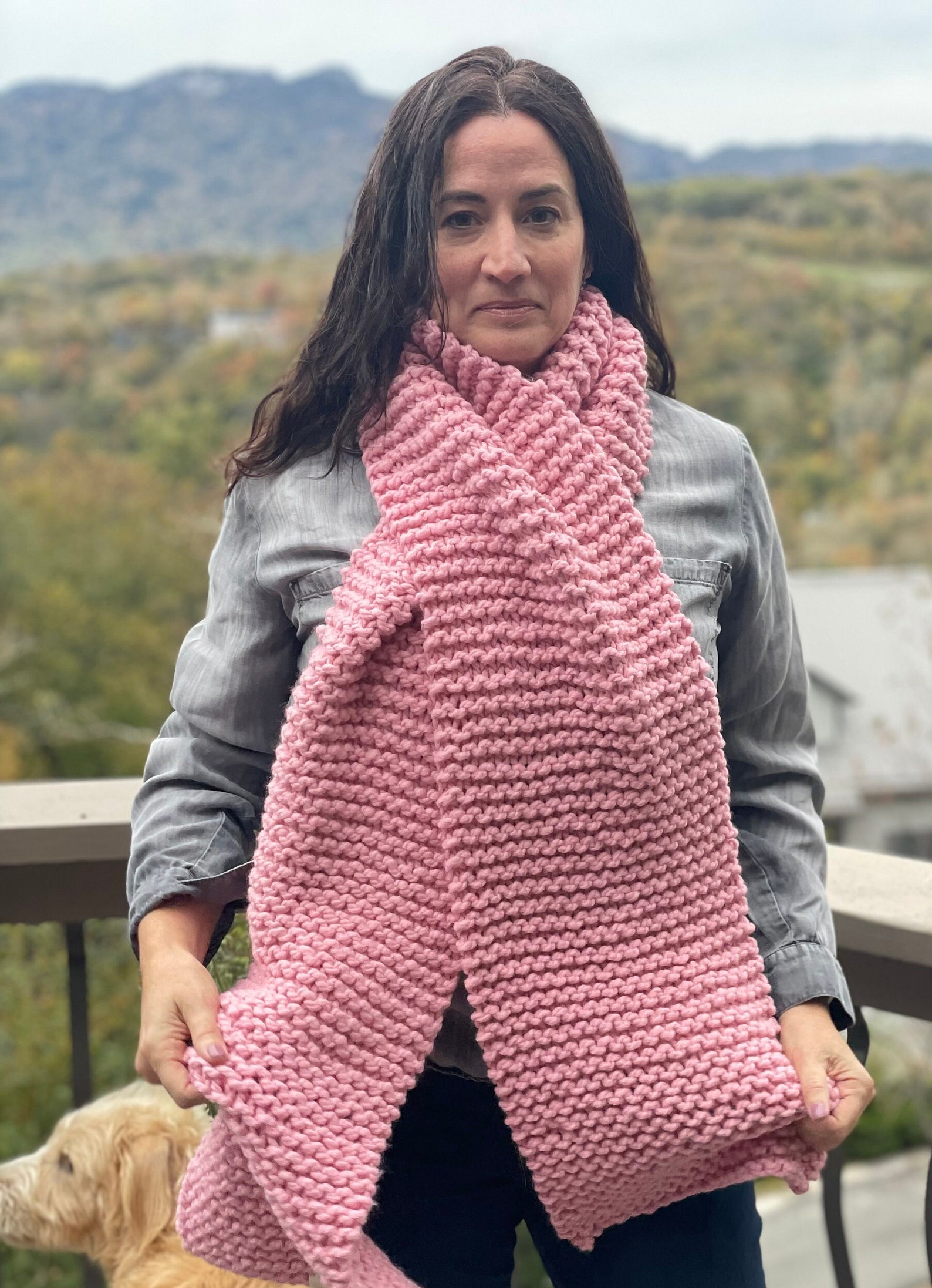 Comfy Cozy Long Pink Hand Knit Scarf - Etsy