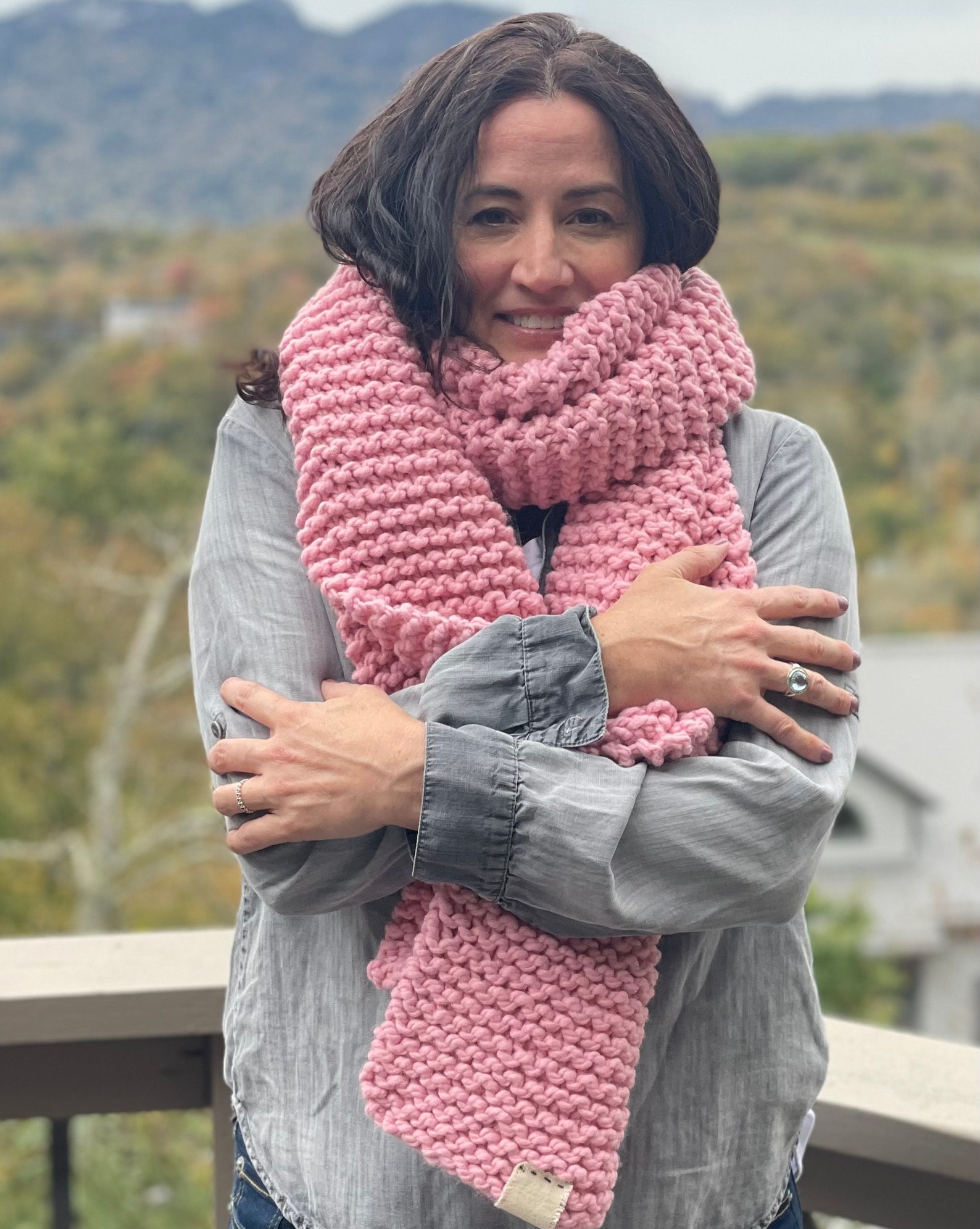 Comfy Cozy Long Pink Hand Knit Scarf - Etsy