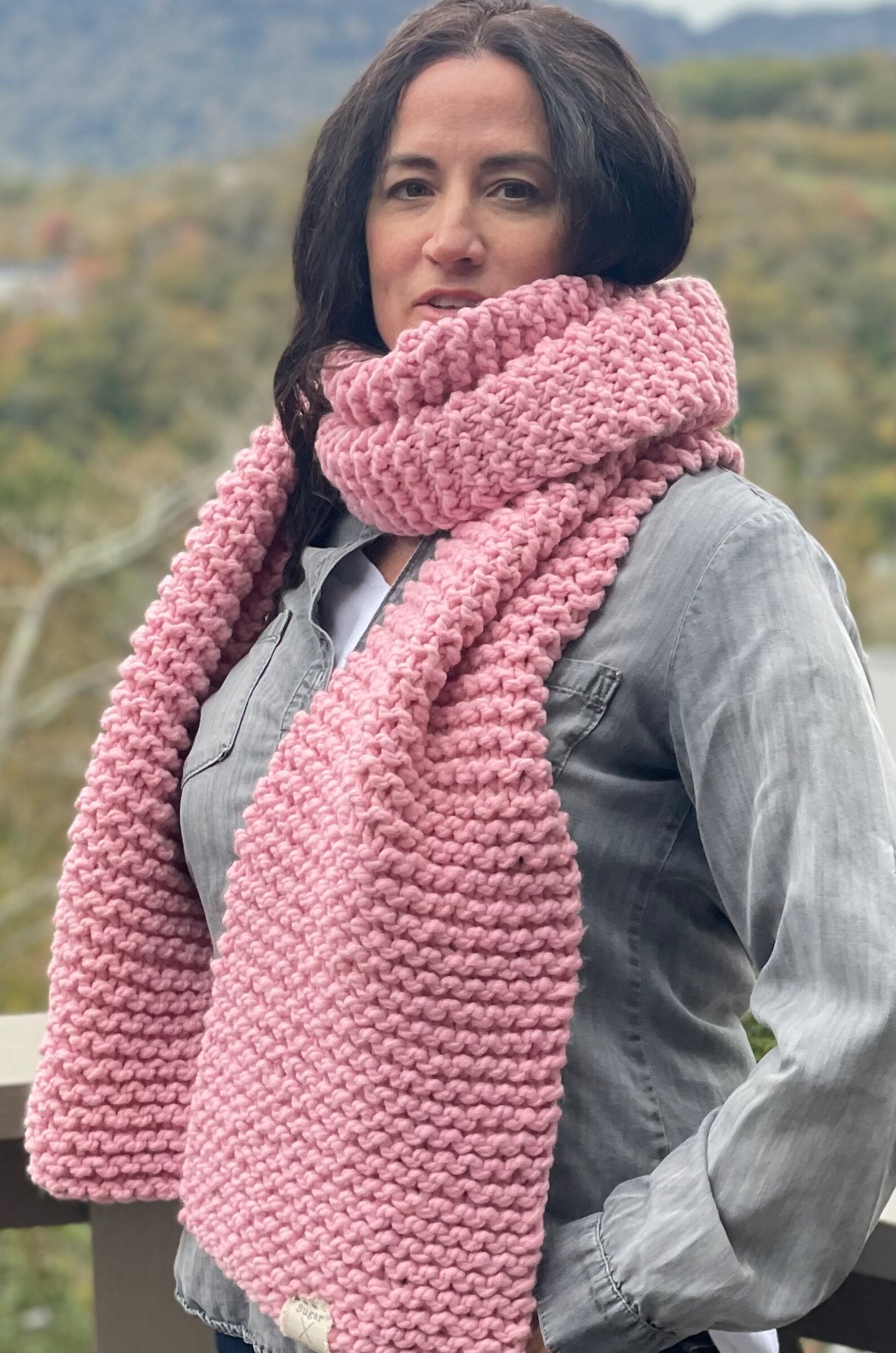 Comfy Cozy Long Pink Hand Knit Scarf - Etsy