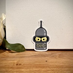 Bender of Futurama Bite My Shiny Metal Ass Vinyl Sticker - Etsy