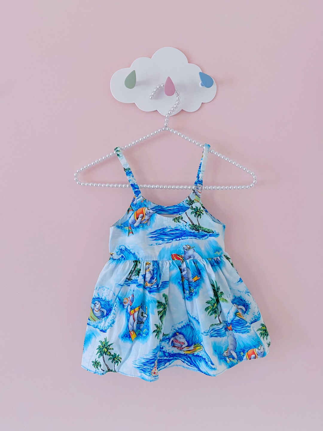 6 Months: Vintage Tropical Print Baby Dress Vintage Hawaiian Baby Dress ...