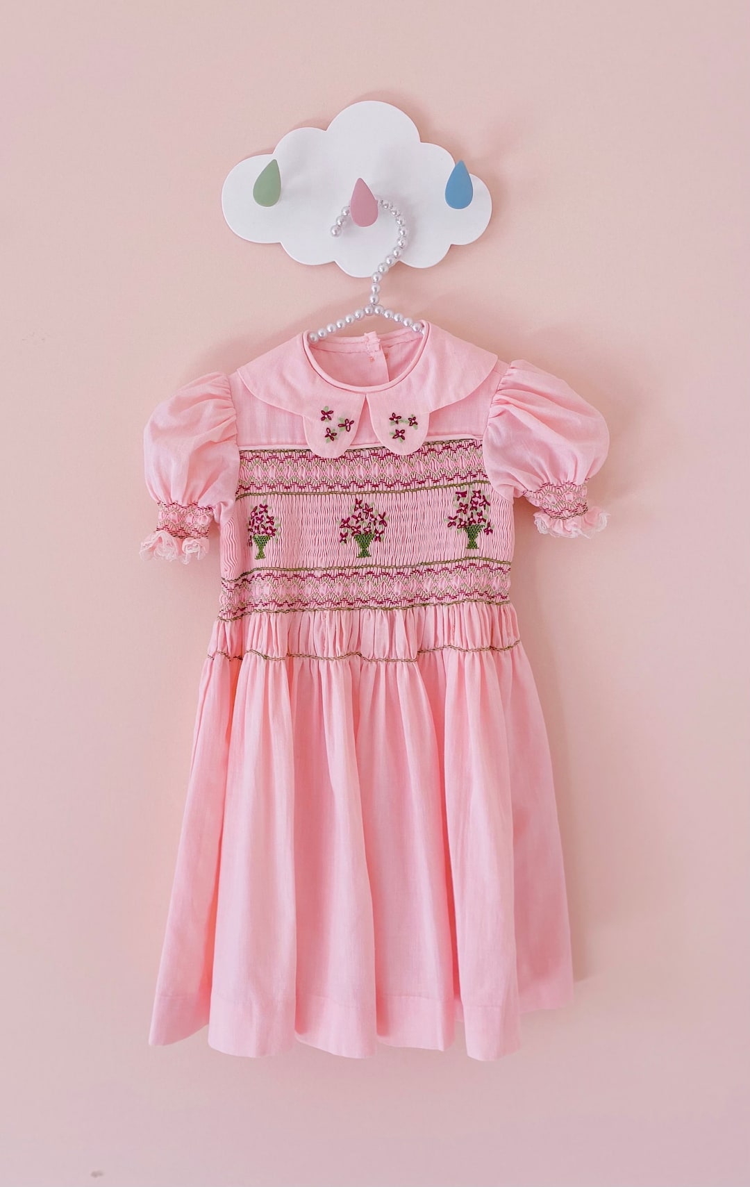 4T: 4th Birthday Dress Girls Smocked Embroidered Dress Classic Toddler ...