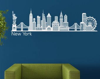 New York City Skyline Sticker - Etsy