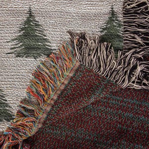 Watercolor Pine Trees Woven Throw, Christmas Tree Throw Blanket ...