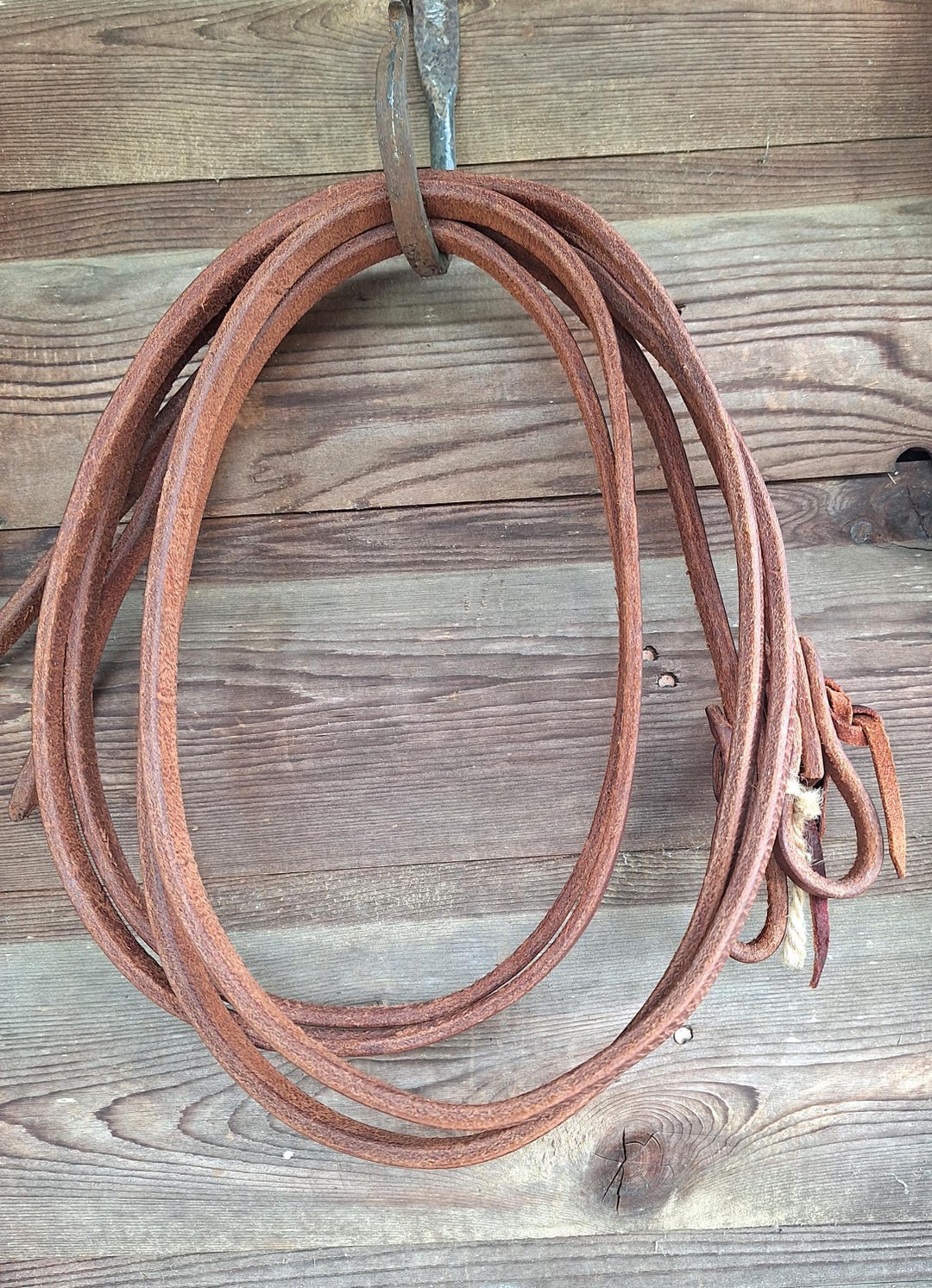 Handmade Harness Leather Split Western Reins Extra Long & Heavy Made in ...