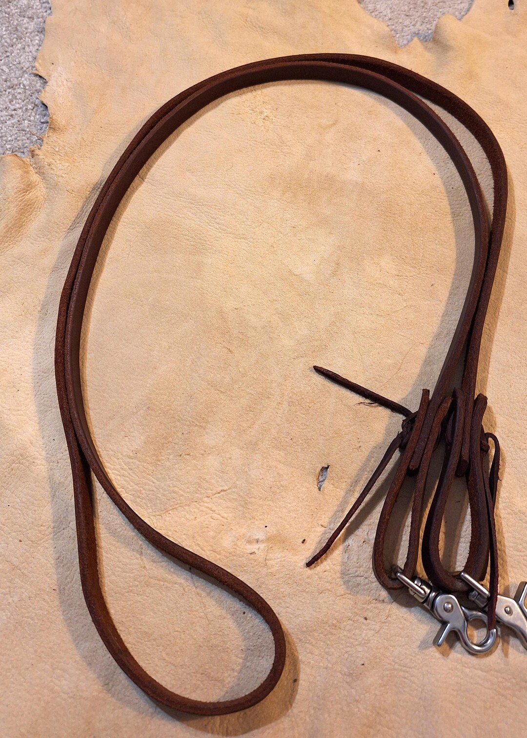 Handmade Leather Roping Reins With Stainless Steel Scissor Snaps ...
