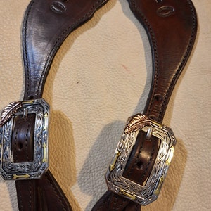 Handmade Western Spur Straps Silver Buckle Tri-color Feather & Arrow - Etsy