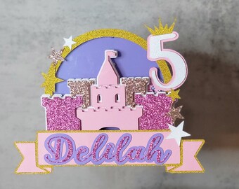 Princess Castle Shaker Cake Topper, Personalized Cake Topper, Cake ...