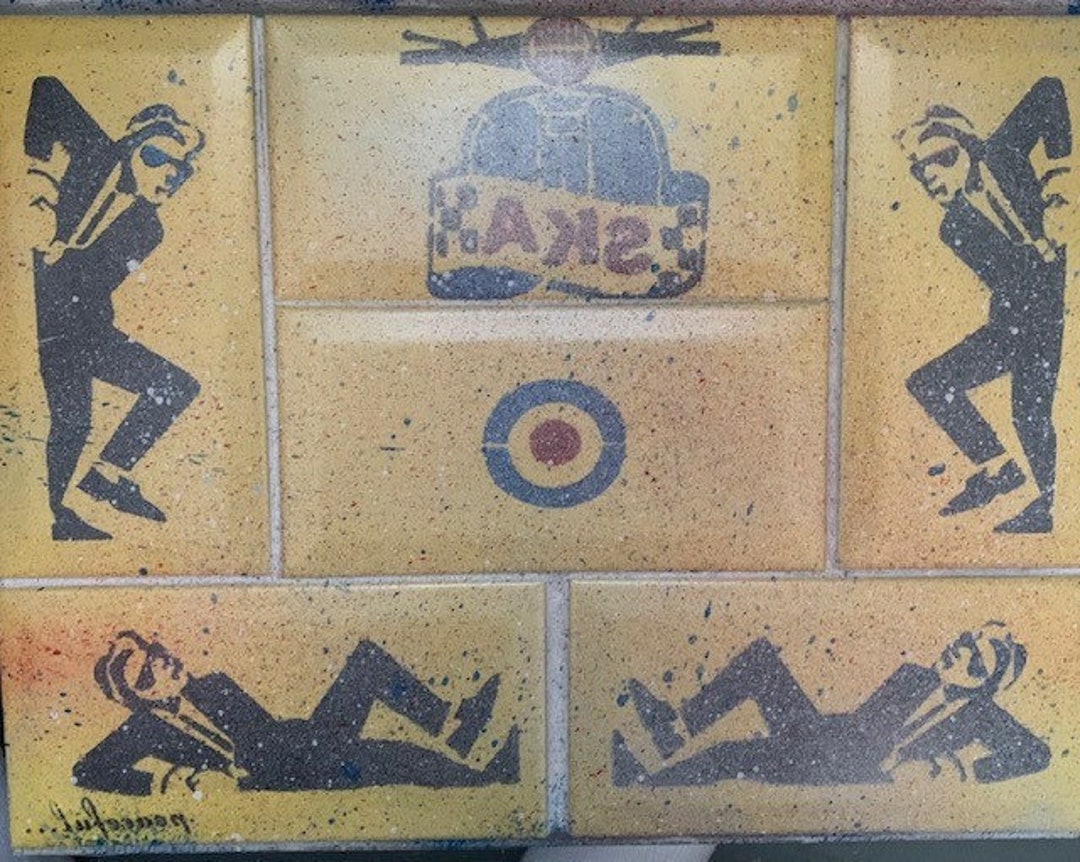 Bespoke Ska Themed Tiled Table/tray Made Using Wood, Tiles and Spray ...