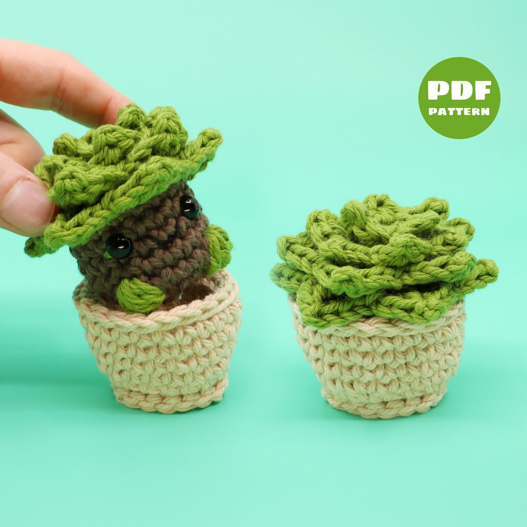 Succulent Planter Crochet Pattern - Plant Amigurumi Crocheting Tutorial ...