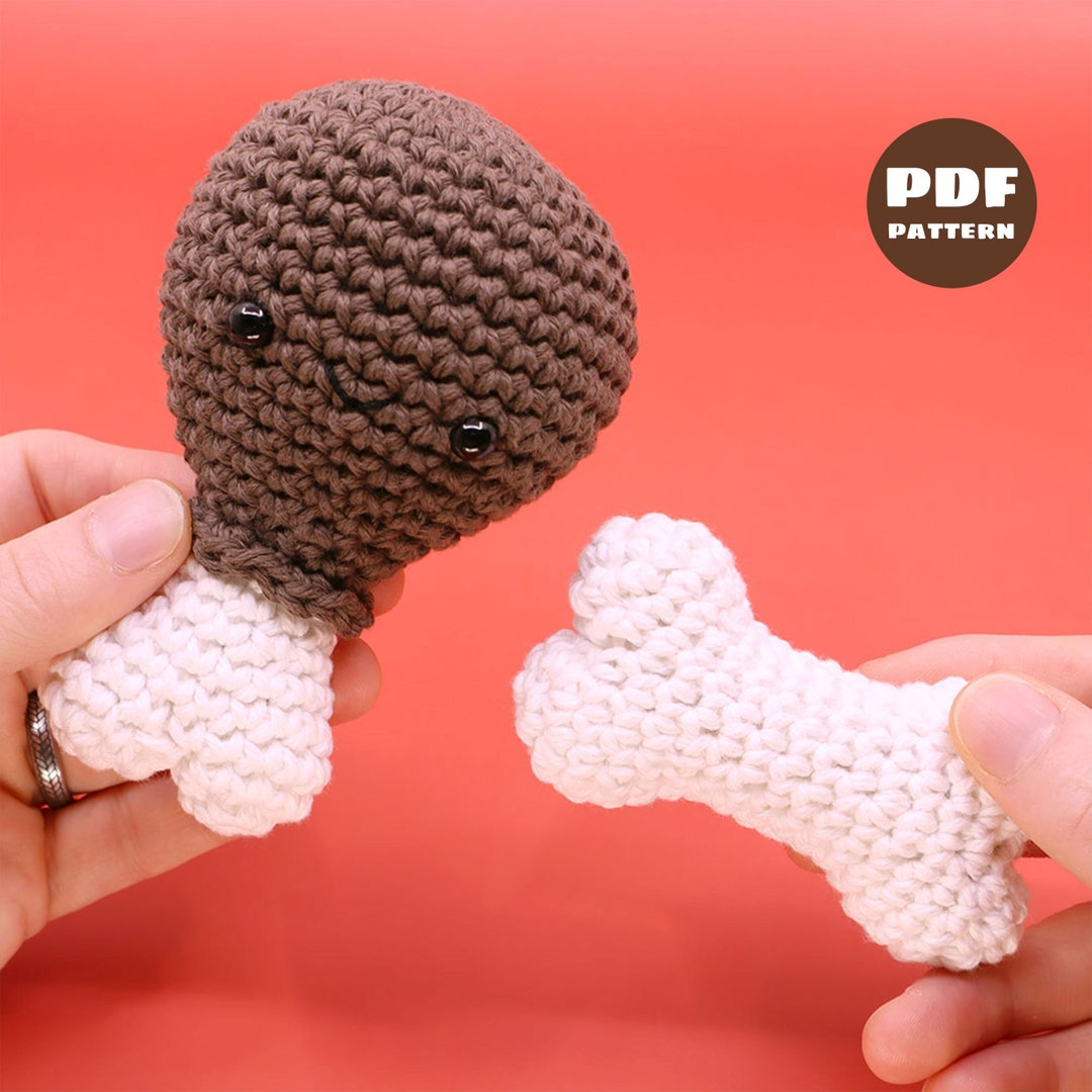 Turkey Leg and Bone Crochet Pattern - Drumstick Pet Toy Amigurumi Crocheting Tutorial ...