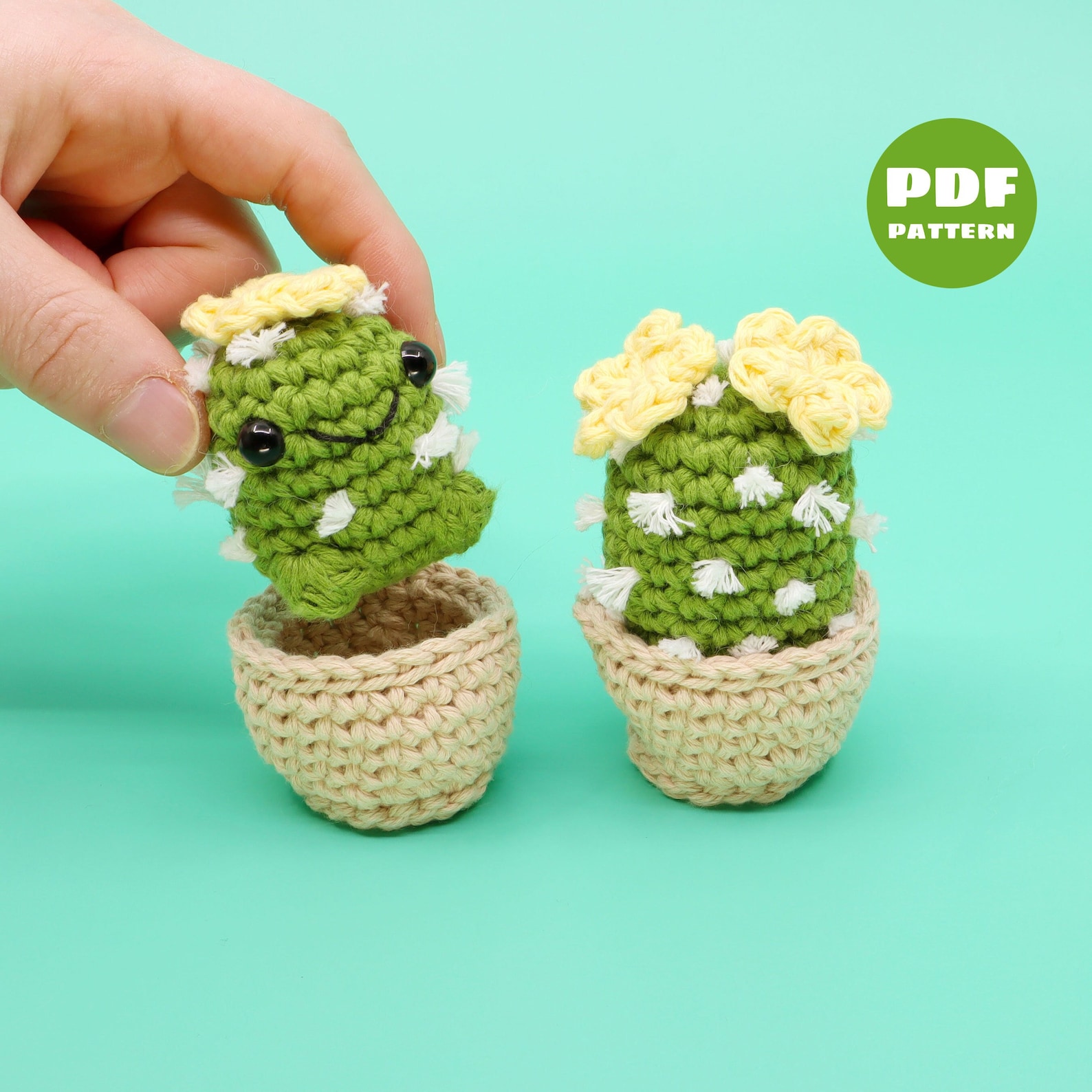 FREE Crochet Beginner Cactus Pattern Cacti Amigurumi - Etsy