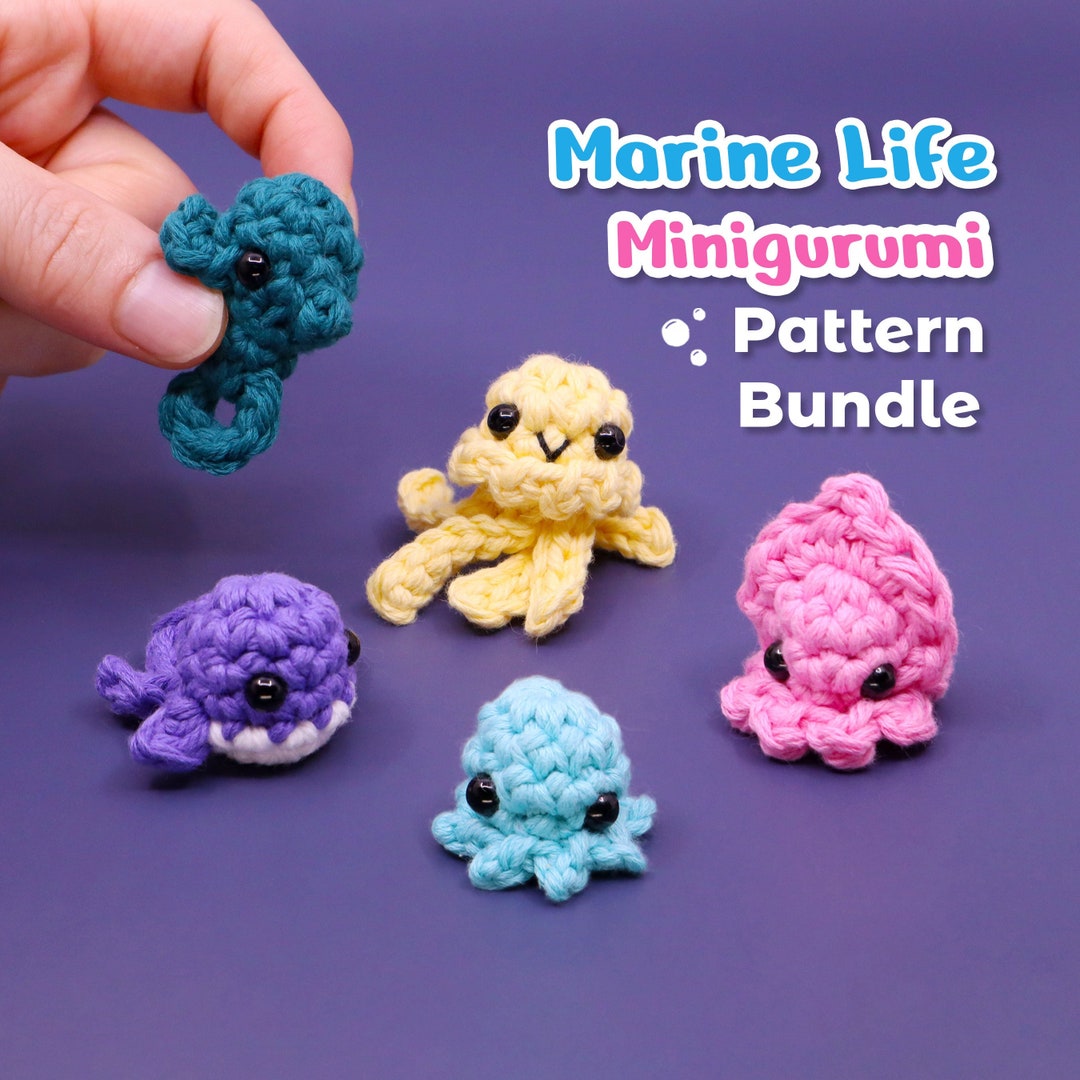 Marine Life Minigurumi Crochet Pattern Bundle - 5+ Beginner to Advanced ...