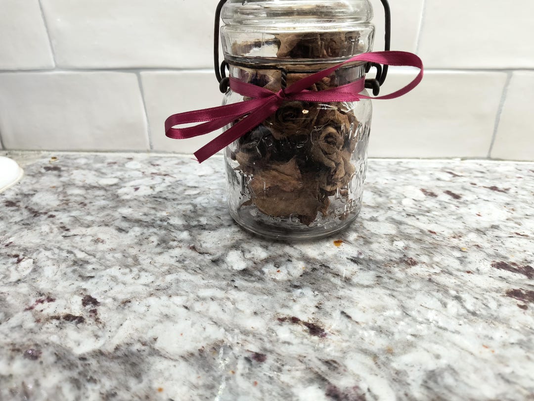 Vintage Canning Jar Filled With Roses, Keystone Jar With Wire Closure ...