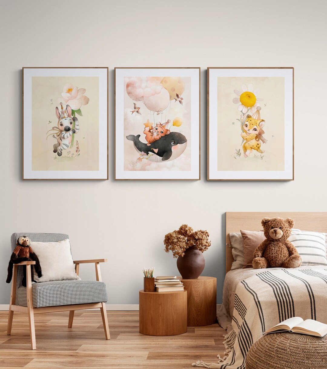 Boho Animals Orca Whale Leopard Tiger Zebra Printable Posters Instant ...