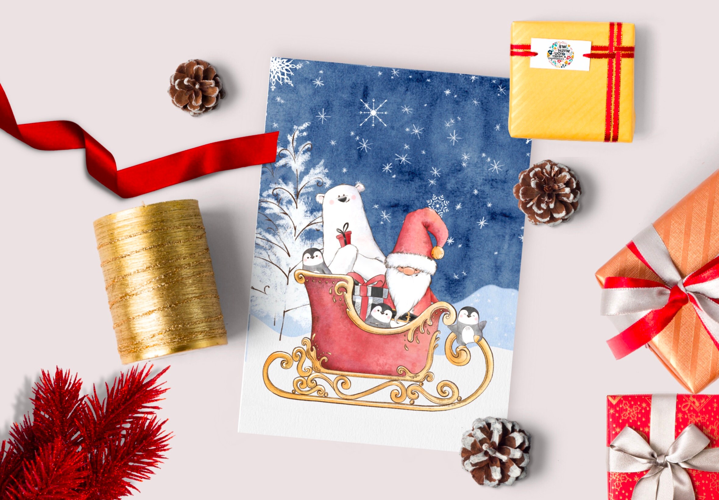 Santa With Friends Poster Printable Instant Download - Etsy