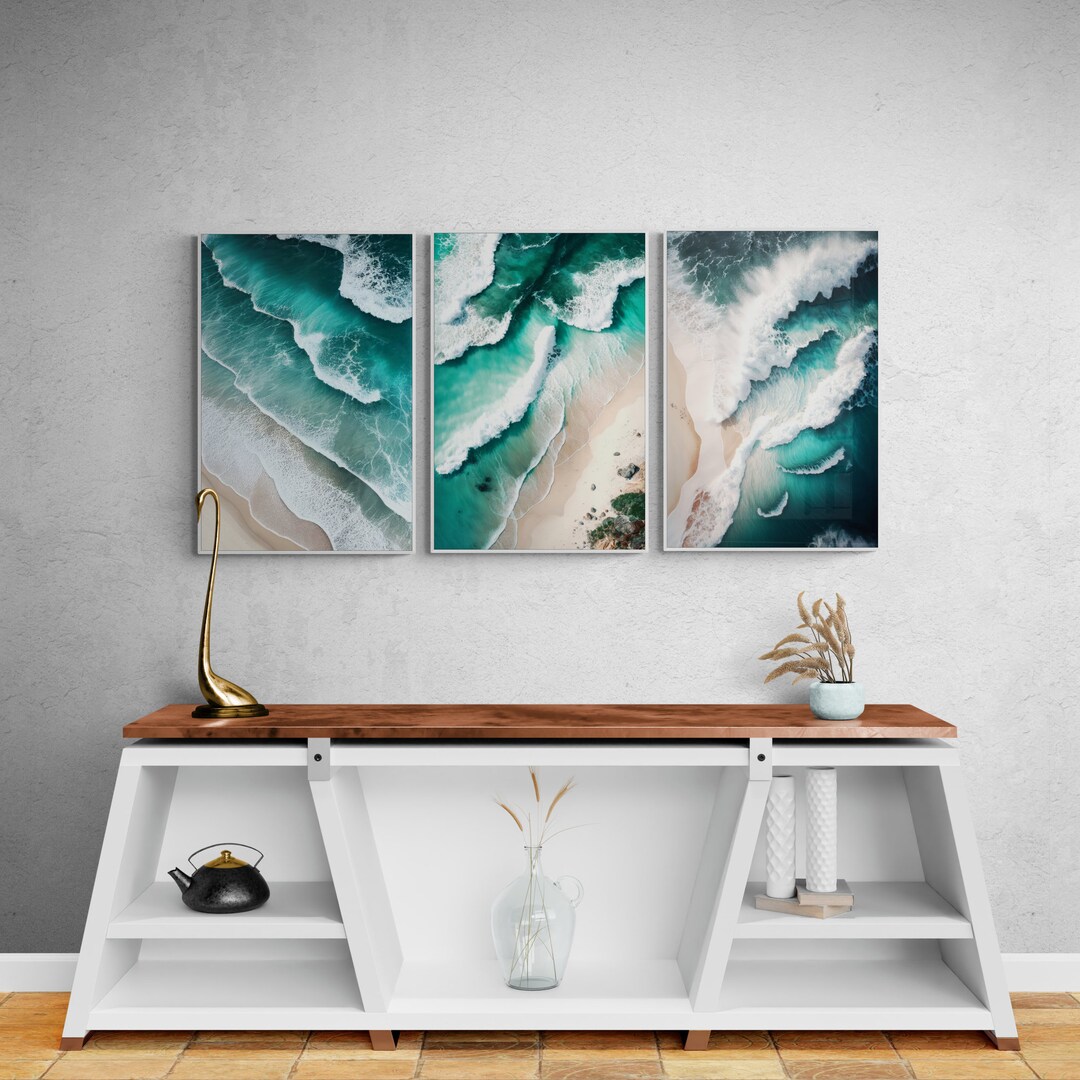 Ocean Aerial View Set of 3 Posters Printable Posters Instant Download ...