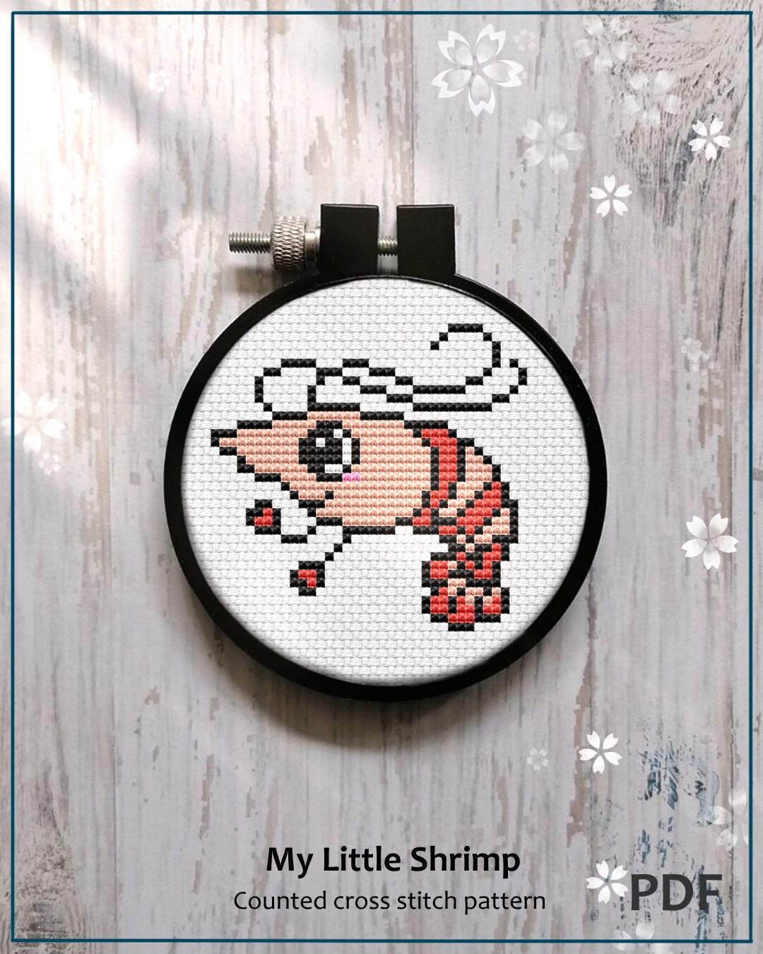 Cute Little Shrimp Mini Cross Stitch Pattern Gift for Kid Easy Adorable ...