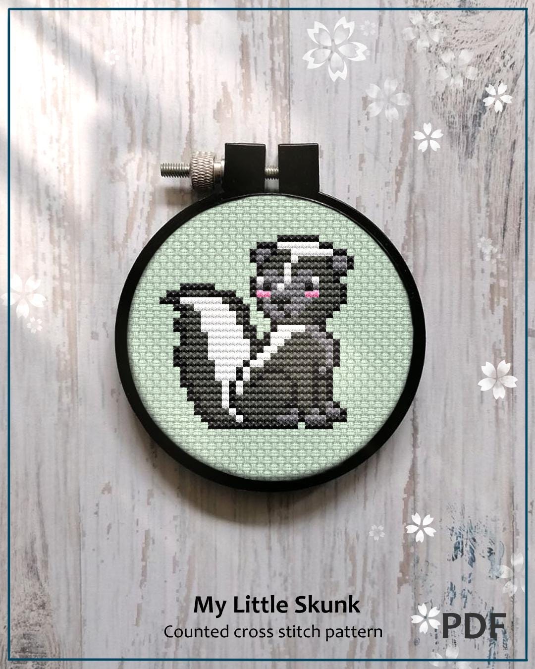 Little Skunk Cross Stitch Pattern, Stitch Gift for Kid, Easy Mini Cute ...