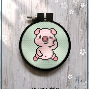 Cute Little Piglet Modern Cross Stitch Pattern Gift for Kid Mini Pig ...
