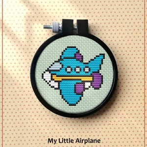 My Little Airplane Cross Stitch Pattern Gift for Kid Easy Beginner Mini ...