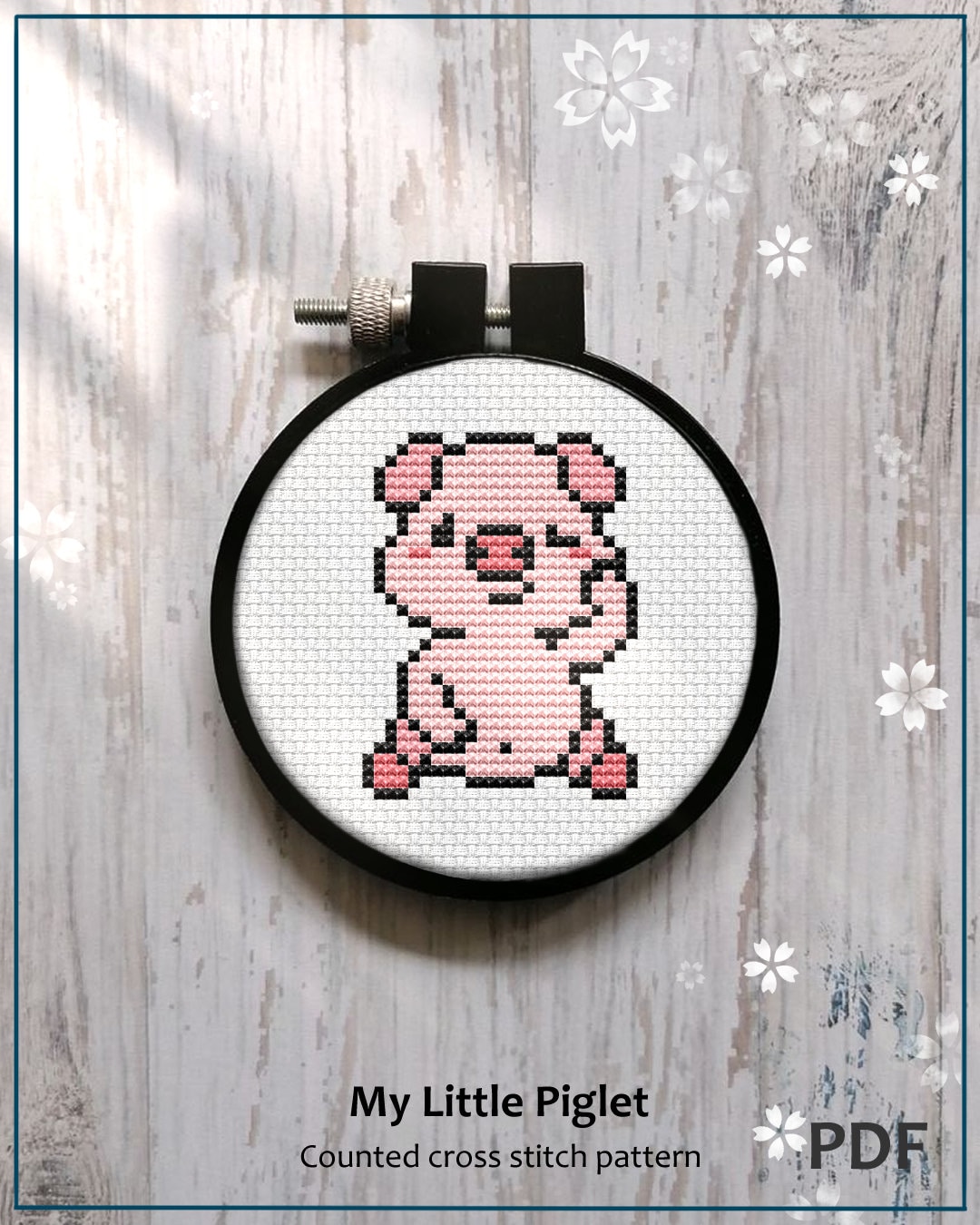 Cute Little Piglet Modern Cross Stitch Pattern Gift for Kid Mini Pig ...