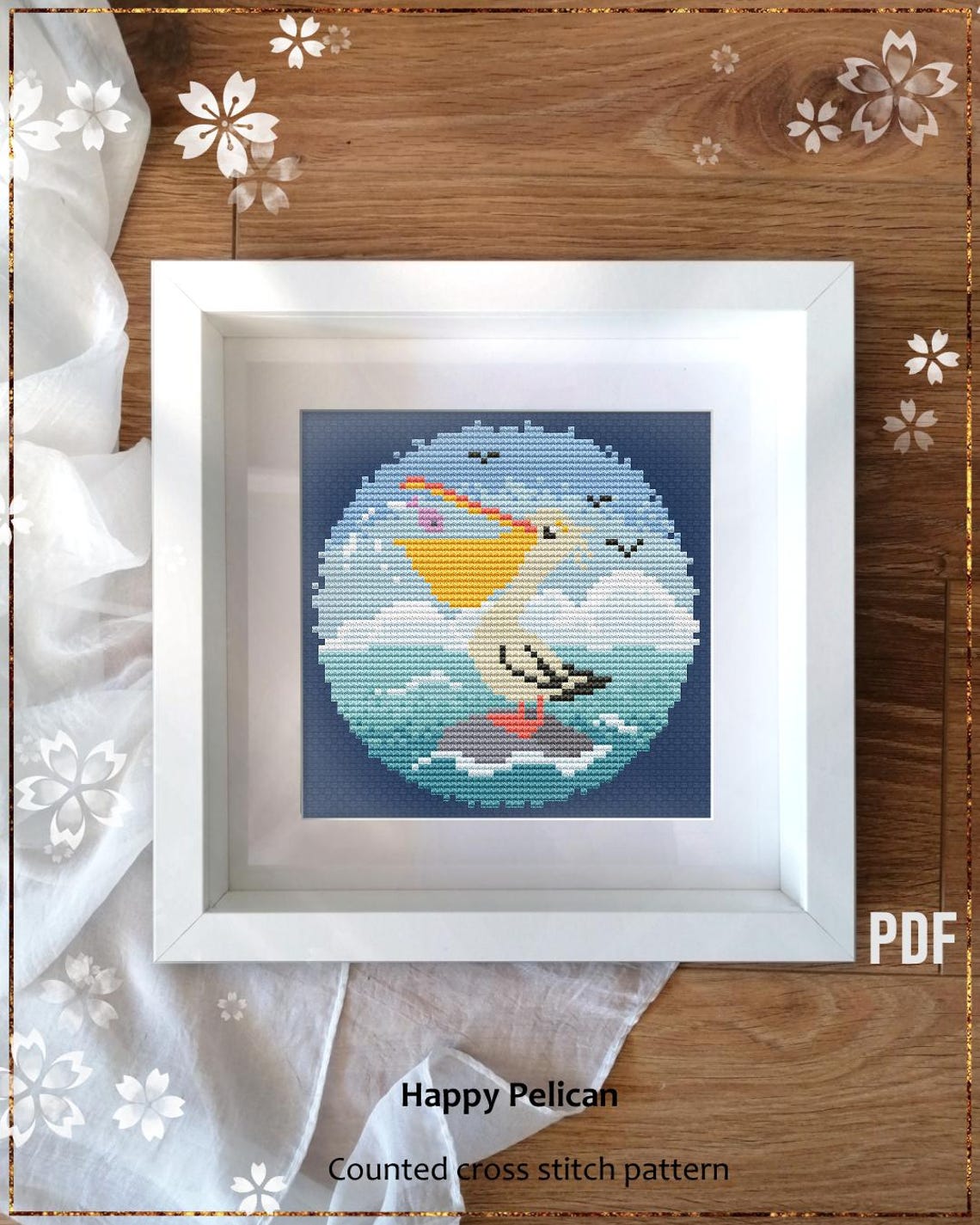Happy Pelican Cross Stitch Pattern, Summer Kids Animal Decor (PDF) - Etsy