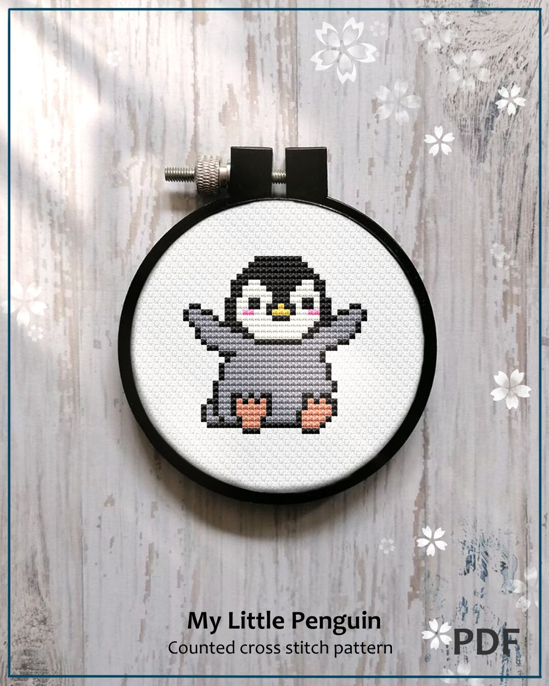 Little Penguin Cross Stitch Pattern, Gift for Kid, Easy Mini Cute Baby ...