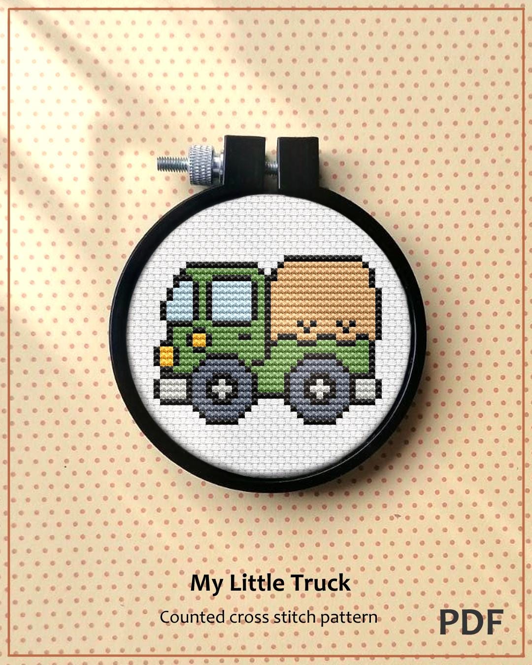 My Little Truck Cross Stitch Pattern Gift for Kid Easy Beginner Mini ...