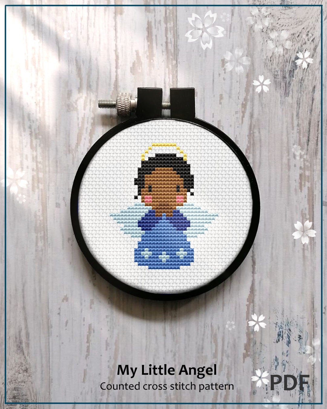 Little Angel Modern Cross Stitch Pattern Gift for Kid Mini Cute Angel ...