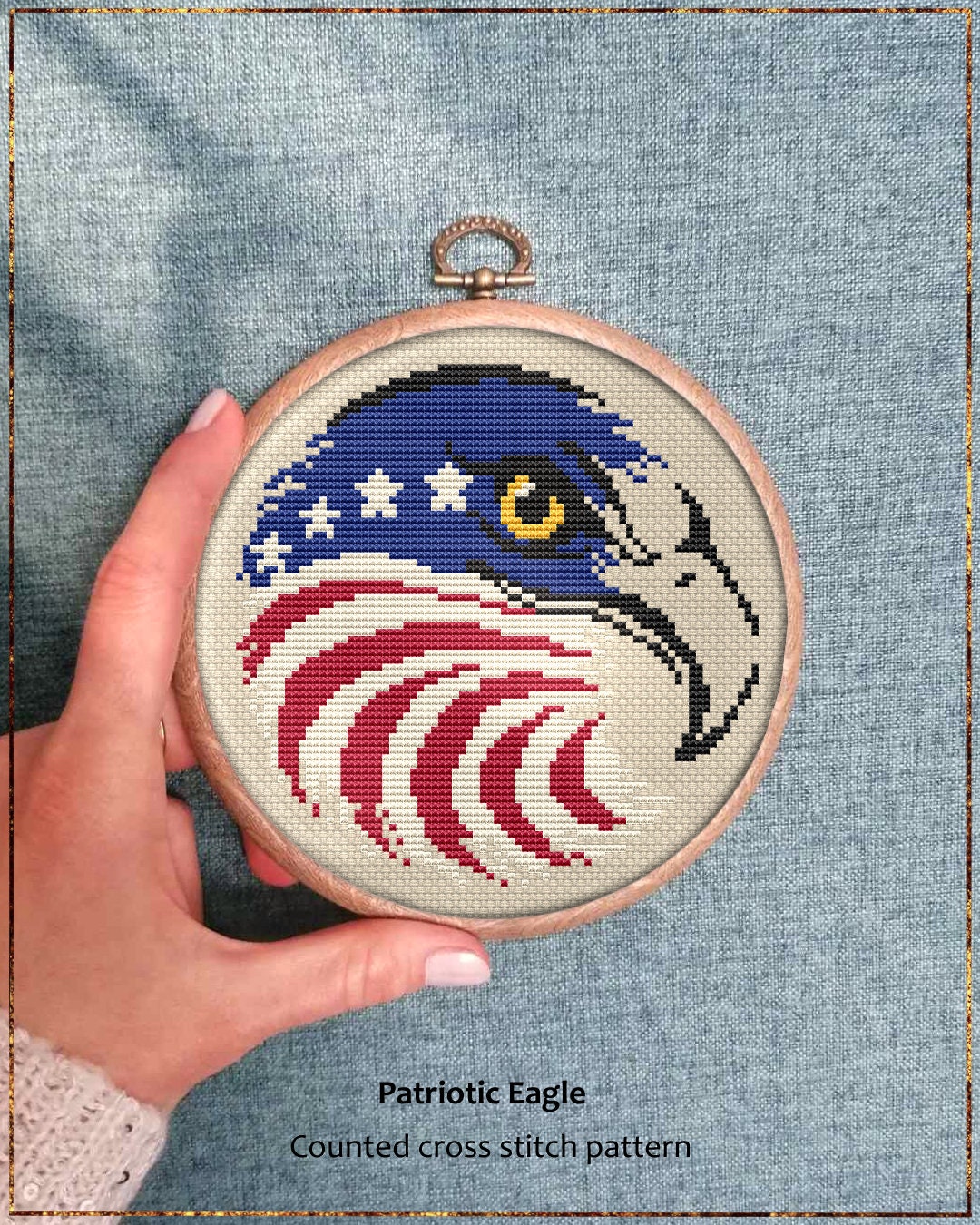 Patriotic Eagle Cross Stitch Pattern Independence Day July 4 Easy ...