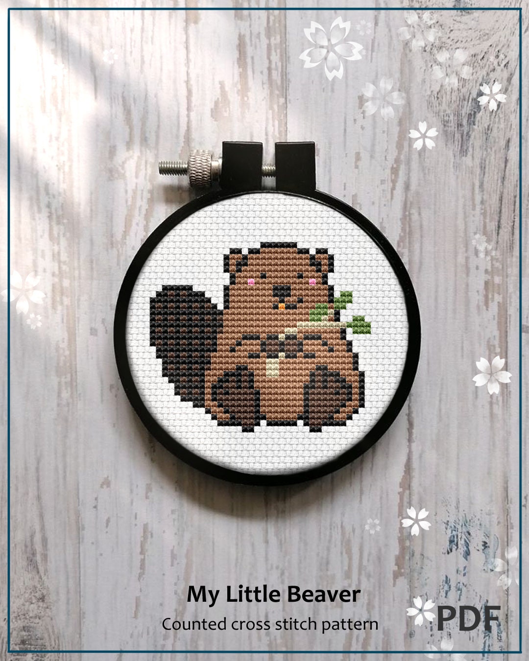 Cute Little Beaver Modern Cross Stitch Pattern Gift for Kid Easy ...
