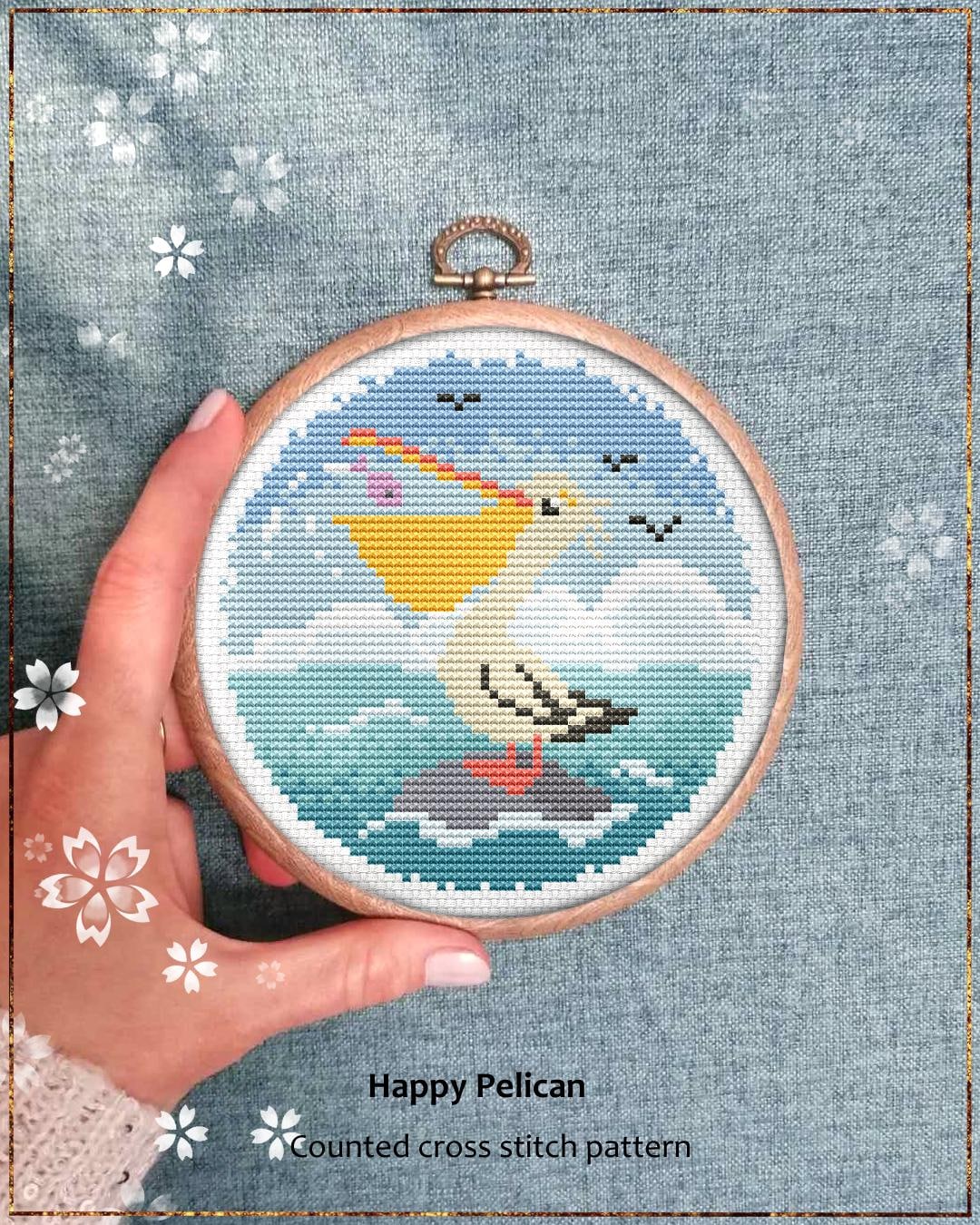 Happy Pelican Cross Stitch Pattern, Summer Kids Animal Decor (PDF) - Etsy
