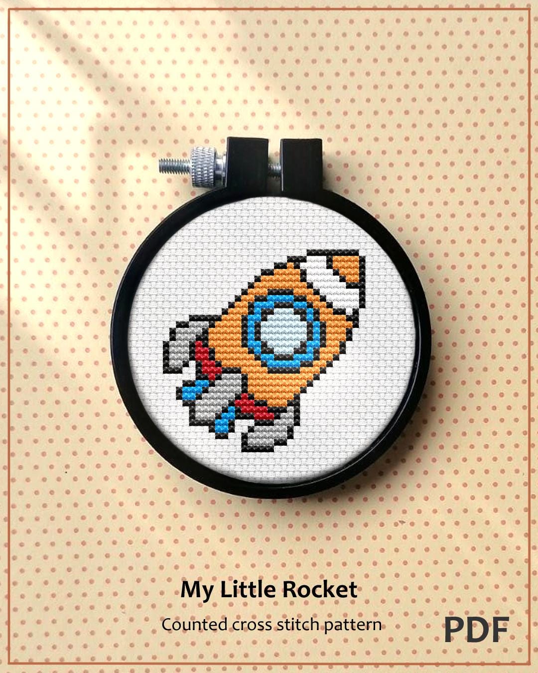 My Little Rocket Cross Stitch Pattern Gift for Kid Easy Beginner Mini ...
