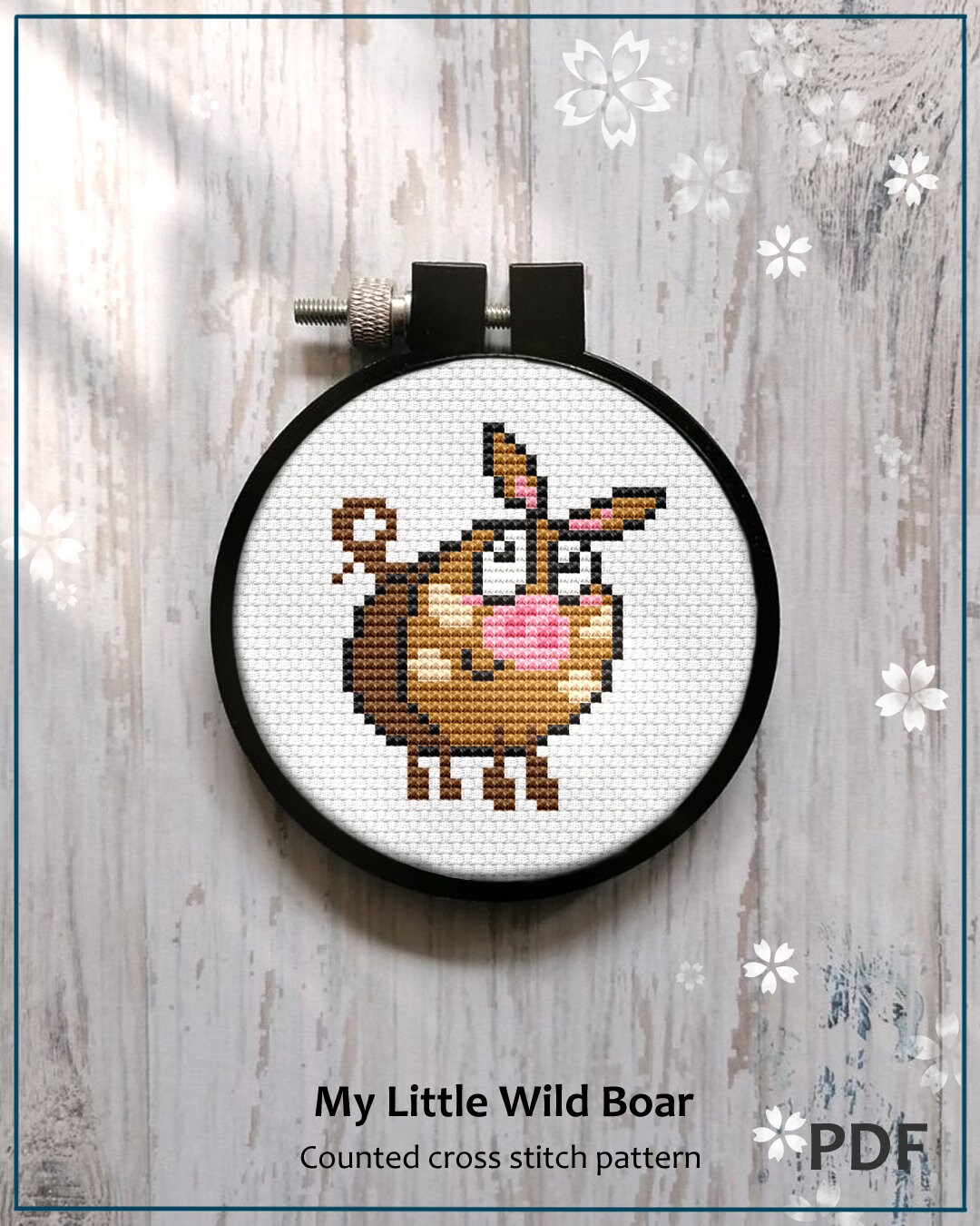 My Little Wild Boar Modern Cross Stitch Gift for Kid Easy - Etsy