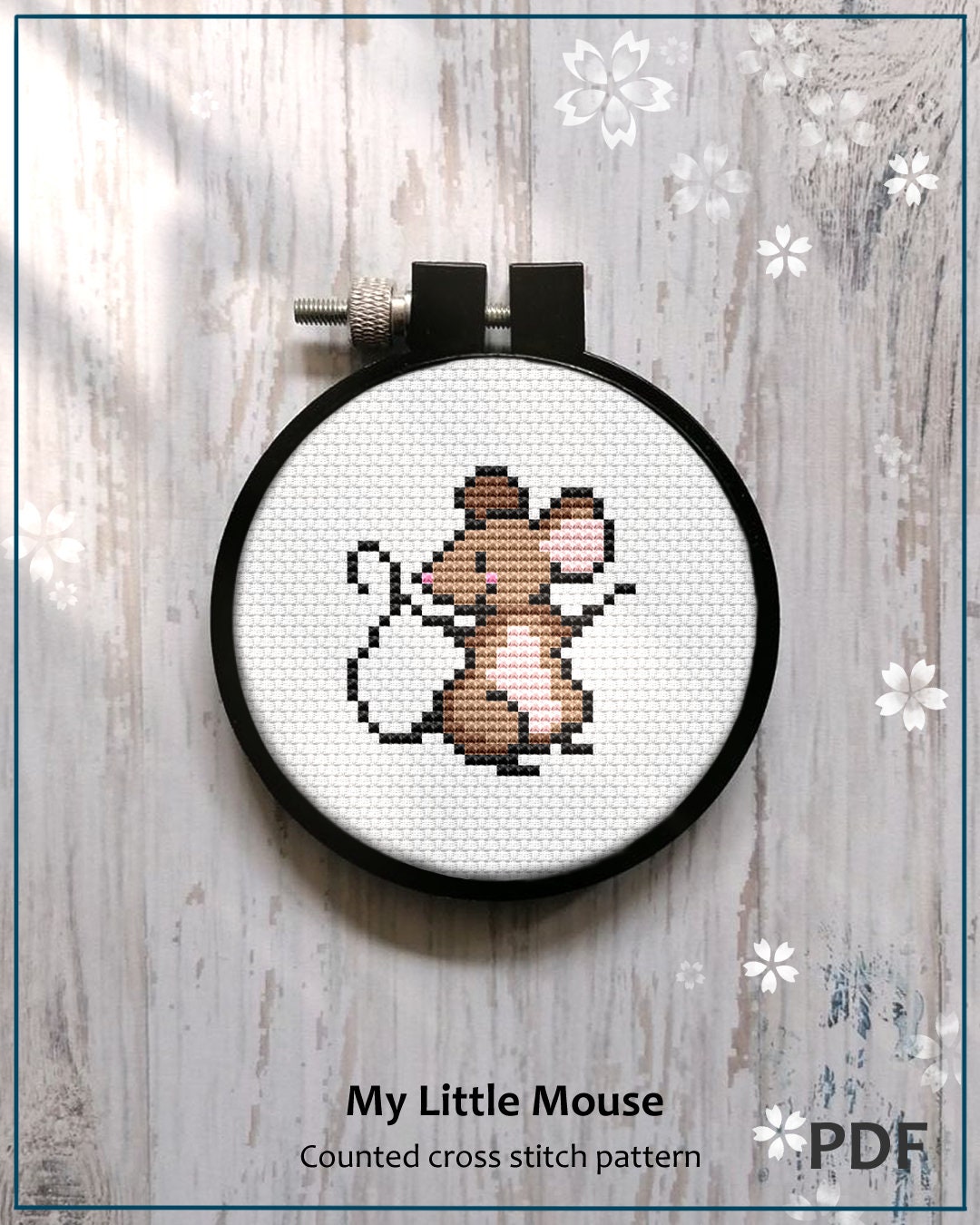 Cute Little Mouse Modern Cross Stitch Pattern Gift for Kid Easy Mini ...
