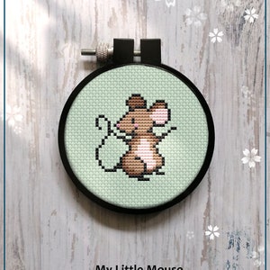 Cute Little Mouse Modern Cross Stitch Pattern Gift for Kid Easy Mini ...