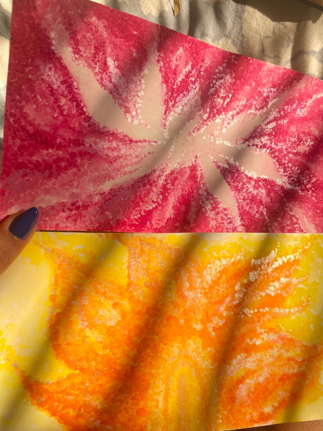 Bougainvillea Watercolor Stippling Print - Etsy