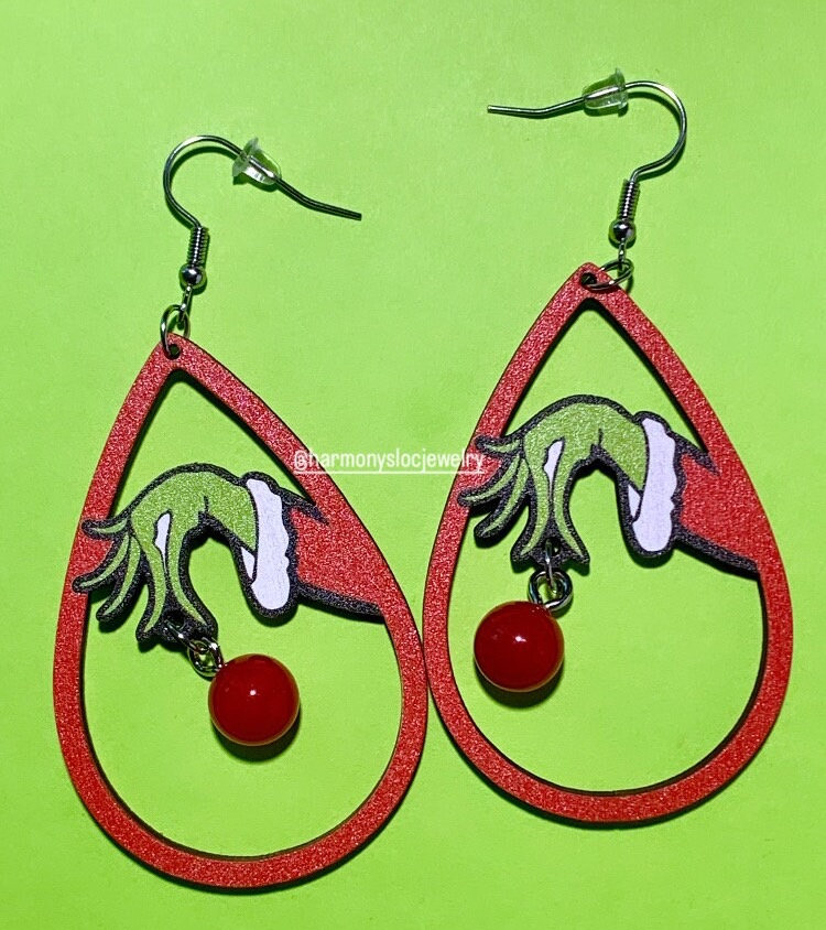 The Grinch Earrings - Etsy