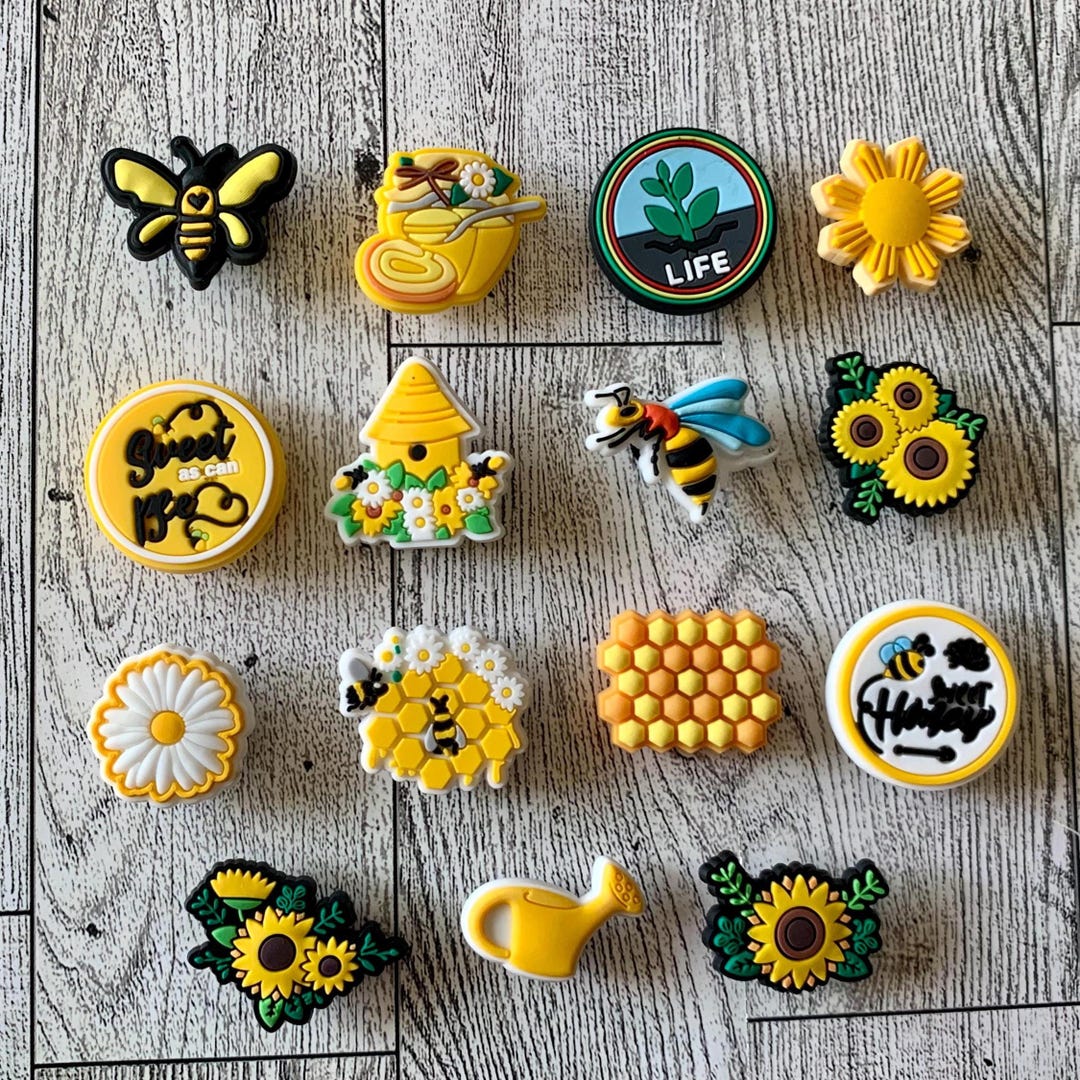 Jibbitz| Bee & Sunflower Shoe Charms: Set of 15 - Etsy